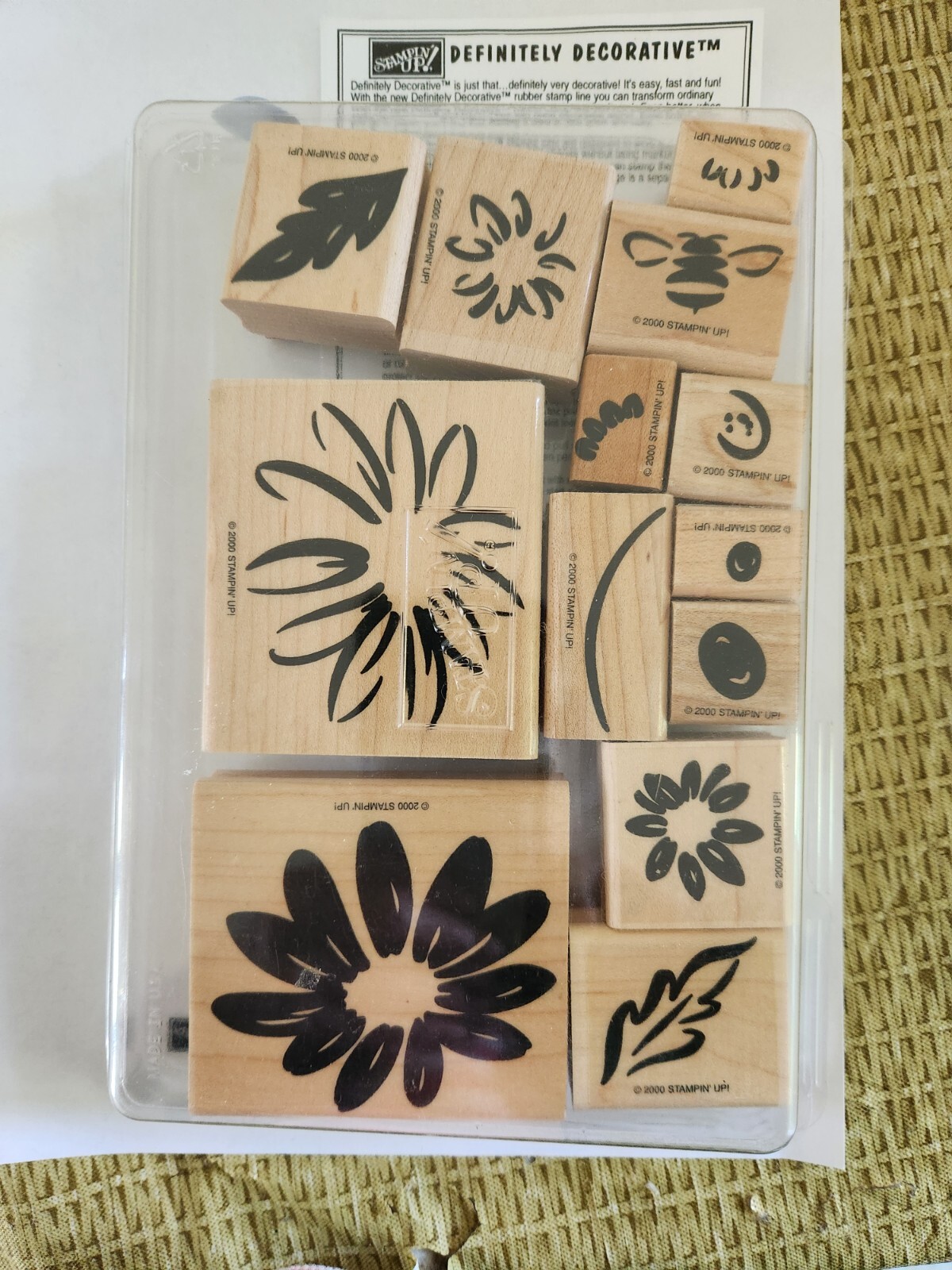Stampin' Up! DEFINITELY DAISY Rubber Stamps -2000 Retired Set OF 13 Set ...