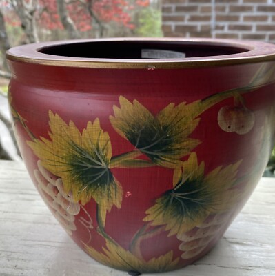 Norcal Pottery Porcelain Ming Pot-Tole-Red, 6.5” Tall, 8.75” Wide ...