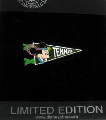 SILVER AP LE Disney Pin Minnie Mouse Tennis Pennant Racket Sport Game ...
