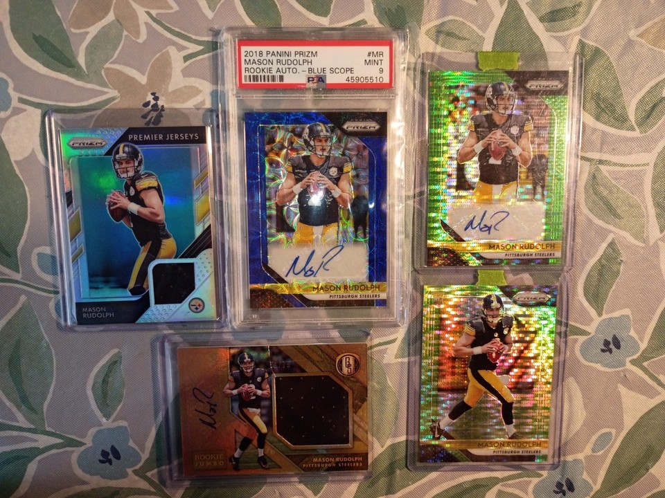 MASON RUDOLPH 2018 RC ROOKIE AUTO LOT PSA 9 Serialized Auto PITTSBURGH ...