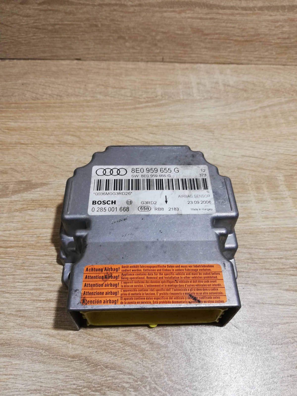 Audi A3 A4 8E0959655G 0285001668 SRS Airbag Crash sensor Bosch | eBay