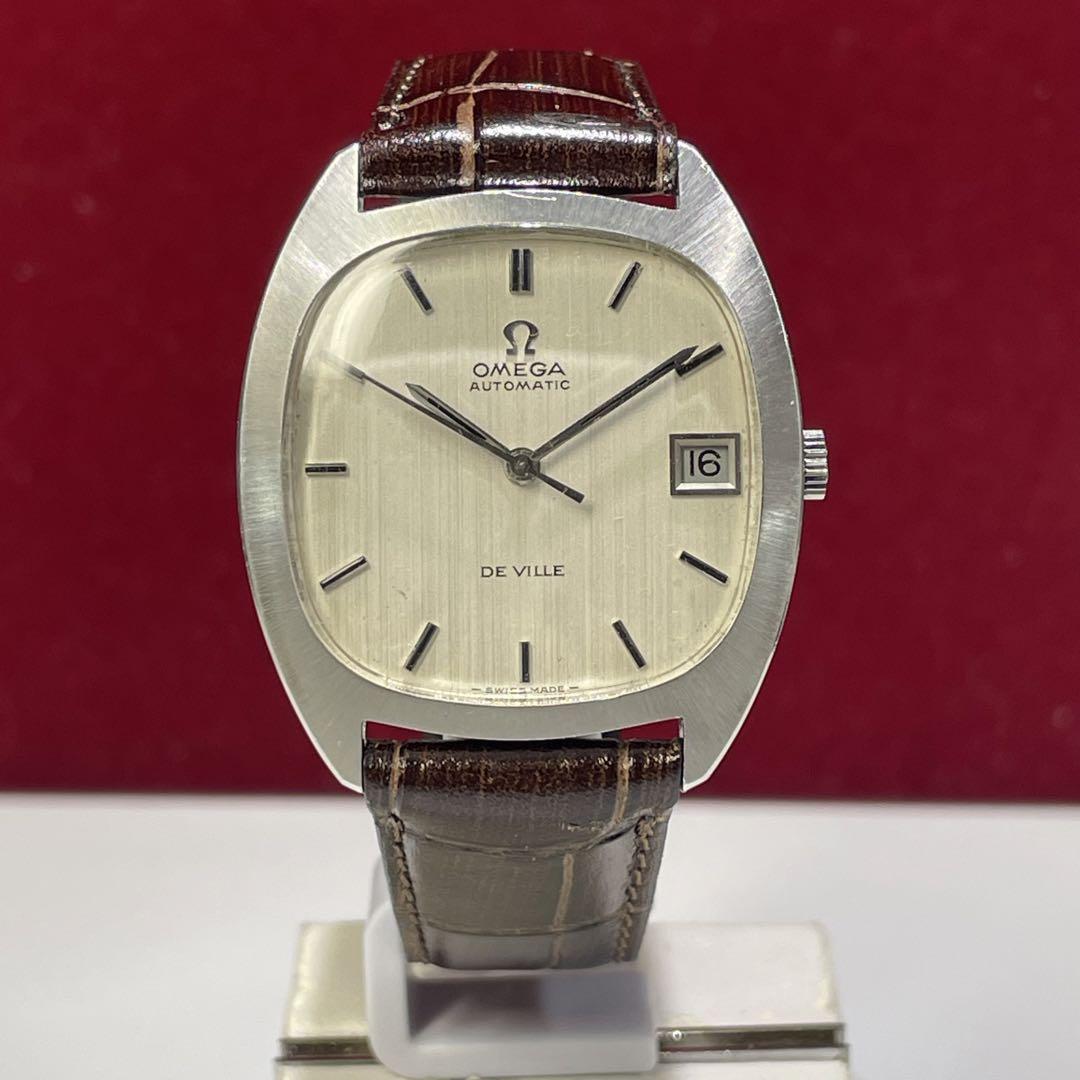 Omega De Ville Vintage Date Ivory Silver Automatic Mens Watch Authentic ...