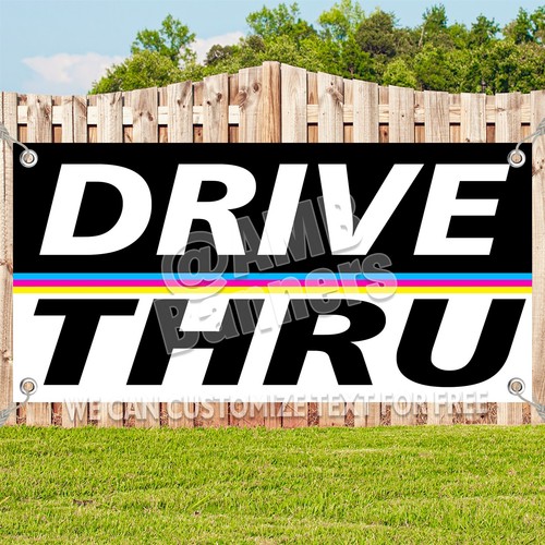 DRIVE THRU Custom Banner Outdoors Indoors Vinyl DIRECTIONAL V15 | eBay