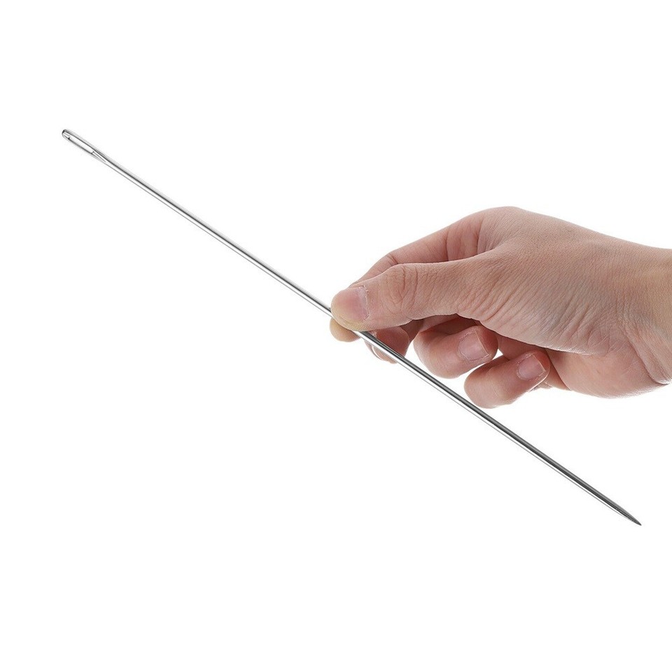 5 x Stainless Steel Hand Sewing Sharp Needles 15cm, Large Long Eye +2 ...