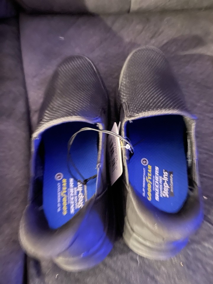 Skechers Goodyear GBS Zane Step In All Black Shoes Slip Resistent Mens ...