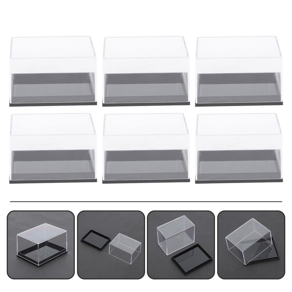 2 Pack Mineral Specimen Display Box Storage Boxes Cabinet Platic Cases ...