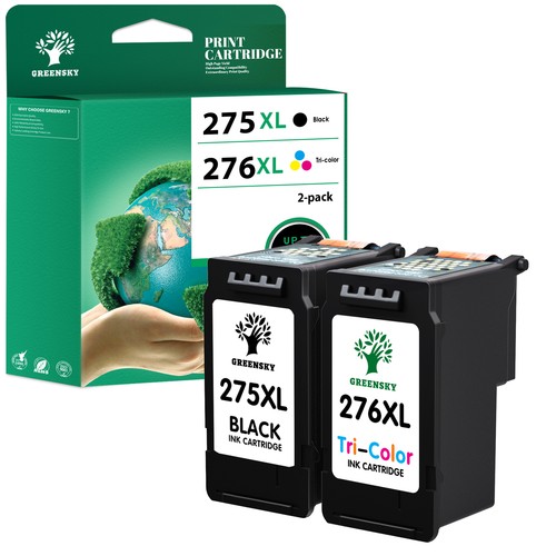 2 Pack PG-275XL CL-276XL Ink compatible with Canon Pixma TR4720 TS3500 ...