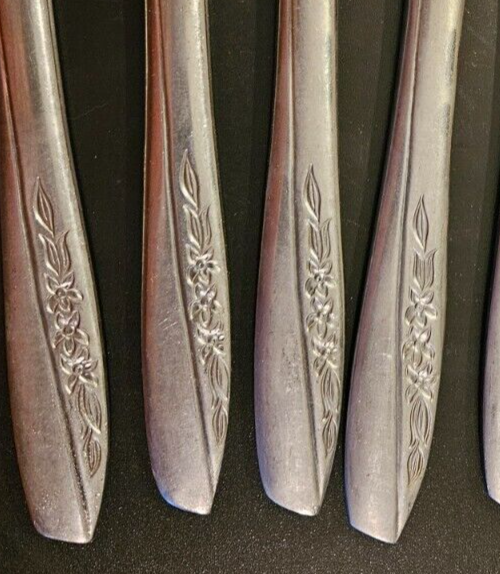 Insico INS74 floral pattern Int'l knife knives set of 6 Stainless ...