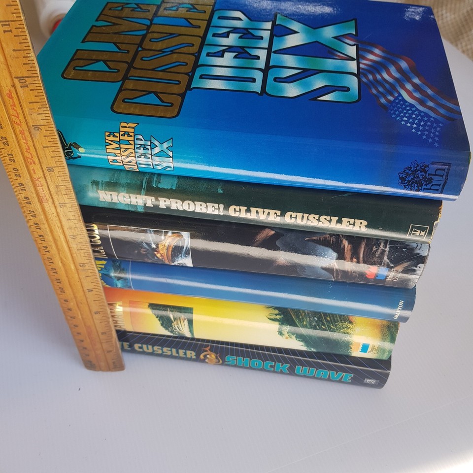 Clive Cussler Books Inca Gold Shock Wave Night Probe Sahara Dragon Deep ...