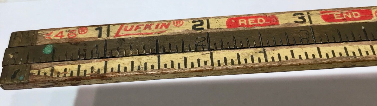 Lufkin X46 Folding Wood Rule Brass Slide Red End Extension Ruler ...