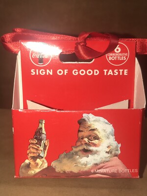 1993 Christmas COCA-COLA Mini Miniature Paper Carton/Carrier 6 six pack ...