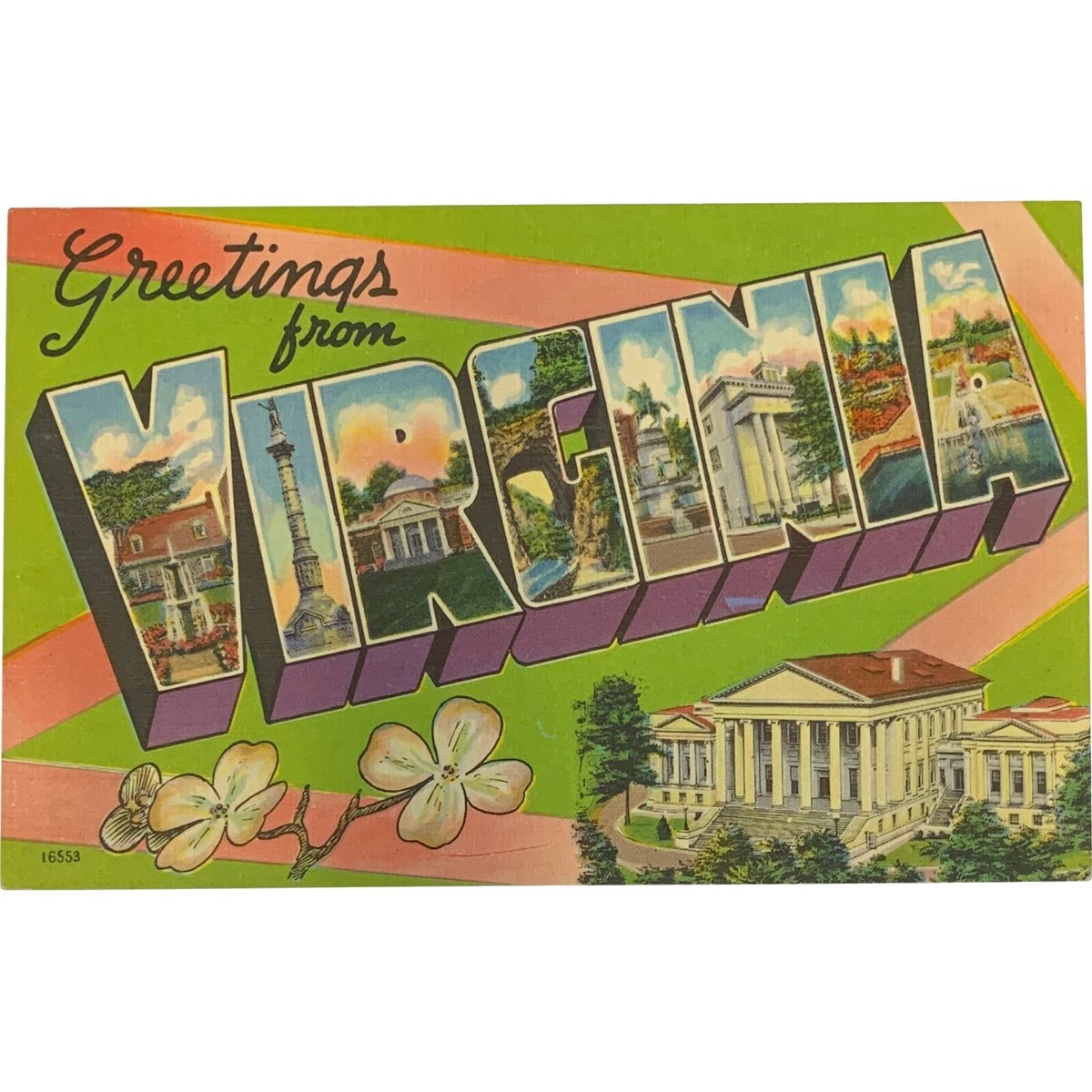 Postcards Greetings From Virginia Greetings From West Virginia Large