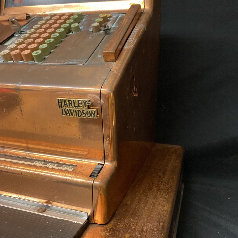 Vintage National Shop Till Register copper - Fred Warr Harley Davidson ...