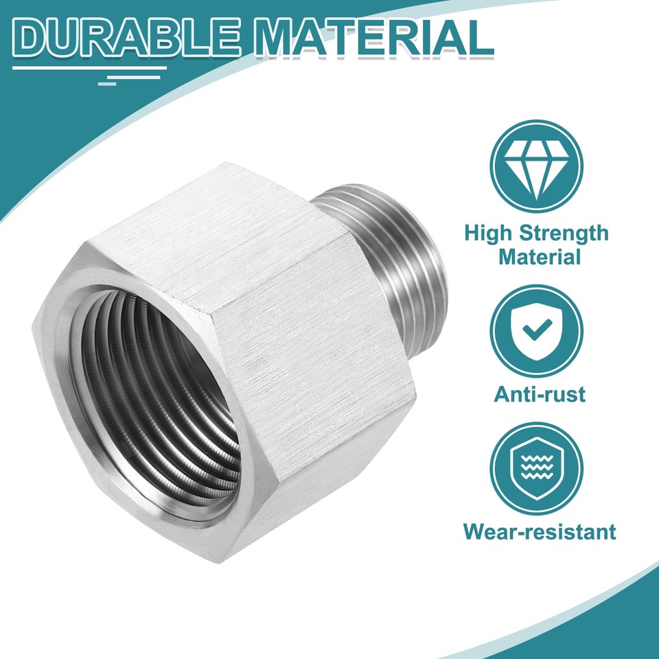 Pipe Fitting Reducing Adapter, M20 x 3/4" NPT Reducer Connector, Silver ...