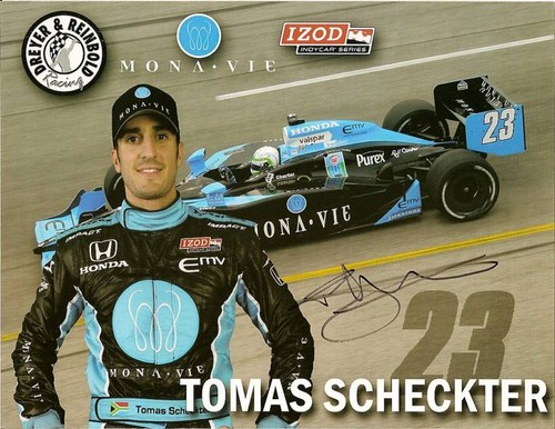 2010 TOMAS SCHECKTER signed INDIANAPOLIS 500 PHOTO CARD INDY CAR RACING ...