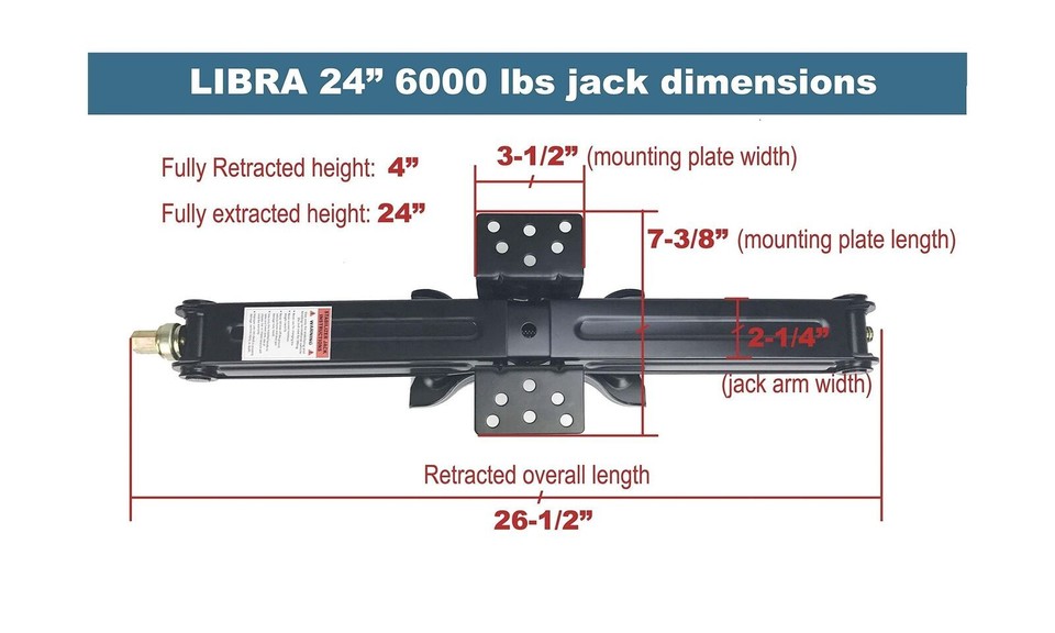 Set 4 24" 6000lbs RV Trailer Camper Stabilizer Leveling Scissor Jacks w ...