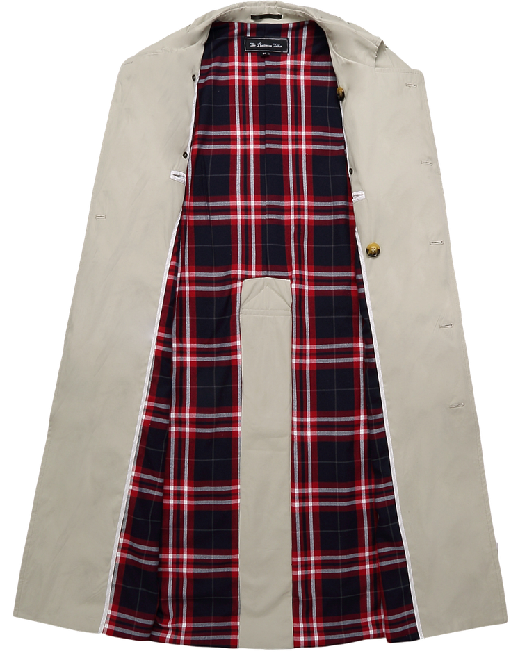 Men Traditional Double Breasted Long Trench Coat Raincoat Cotton ...