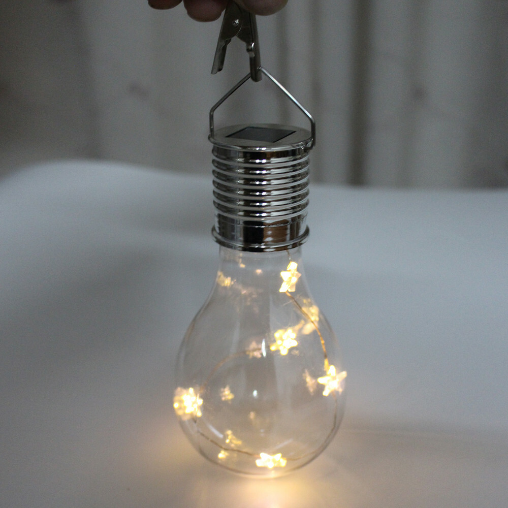 Solar Power LED String Light Bulb Outdoor Garden Hanging Tent Lanterns ...