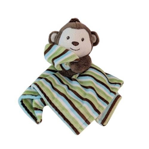 Little Miracles Monkey Baby Security Blanket Lovey Toy Green Brown ...