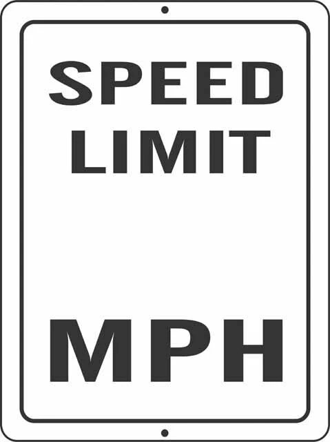 Blank Speed Limit Sign