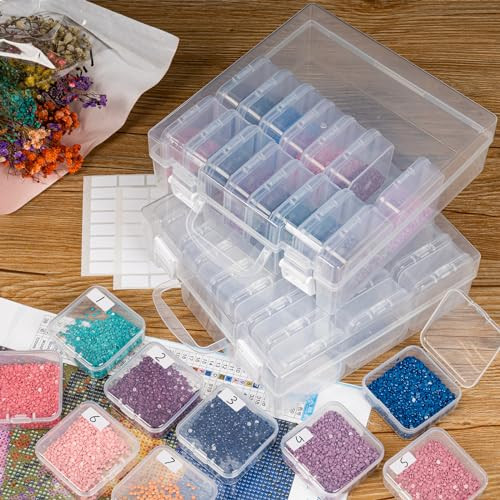 Bead Organizer Box, 24 Slots Diamond Painting Bead Storage Containers ...