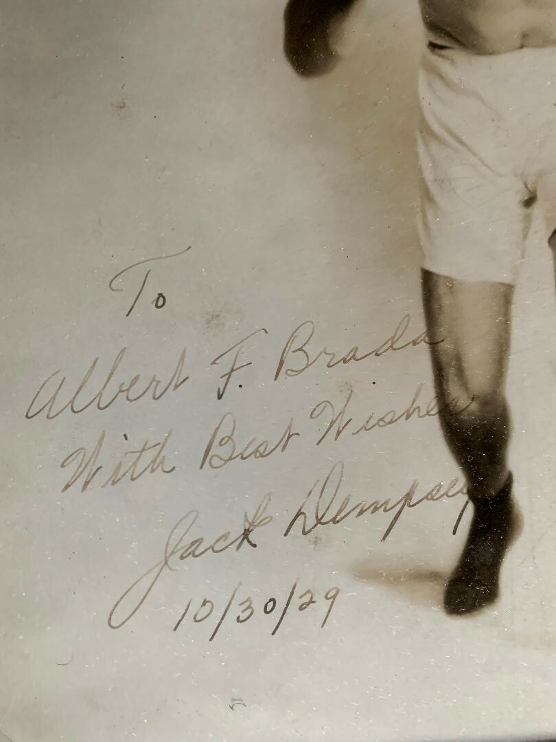 1929 Jack Dempsey type 1 autographed photo, rare autograph during his ...