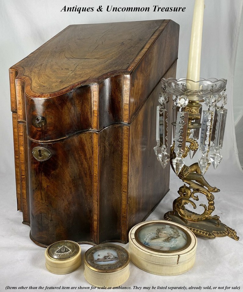 Antique English Cutlery Box, Fitted for Stationery, Writer's Chest ...