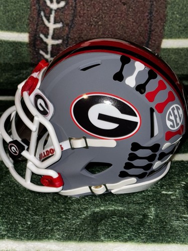 Georgia Bulldogs Custom MINI Helmet! Matte Gray Shell | eBay