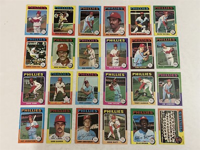 1975 Topps PHILADELPHIA Phillies Team Set STEVE CARLTON Mike SCHMIDT ...