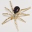Vintage IVANA Brown Rhinestone SPIDER Brooch / Pendant 2" x 2 1/4" MINT ...