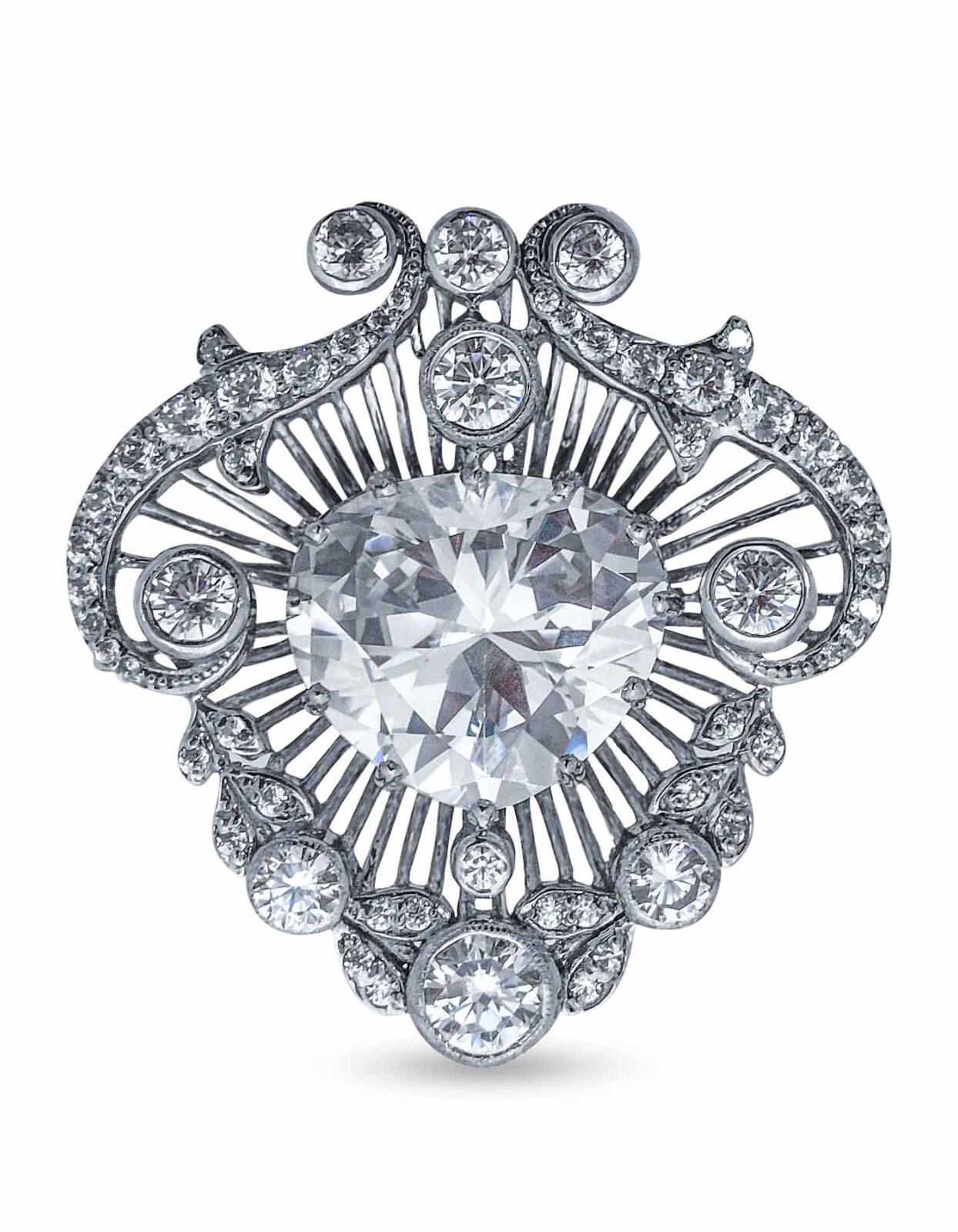 Queen Elizabeth Edwardian Style Stud Brooch 925 Fine Silver Vintage ...