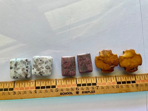 Pairs Focal Stone Beads, Dalmatian Jasper, Rhodonite, Jasper, Drilled ...