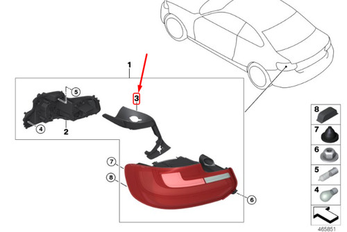 NEW BMW 2 F22 REAR LEFT LIGHT DRIP MOULDING 63217370293 7370293 OEM | eBay