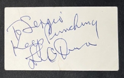LOU DUVA Legendary Boxing Trainer & Manager Hand Signed Autographed Cut ...