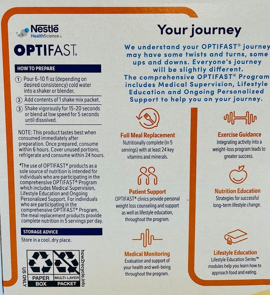 OPTIFAST POWDER SHAKES | 5 BOXES | VANILLA | 35 SERVINGS | NEW FORMULA ...