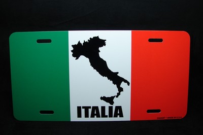 ITALIAN FLAG METAL CAR LICENSE PLATE ITALIA FLAG LICENSE PLATE ITALY ...