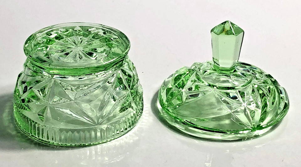 Early VINTAGE ART DECO GREEN LIBOCHOVICE URANIUM DEPRESSION GLASS ...