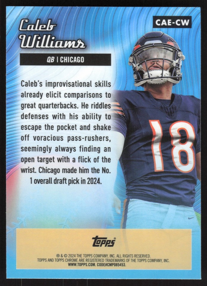 2024 Topps Chrome #CAE-CW Caleb Williams Chrome All-Etch | eBay