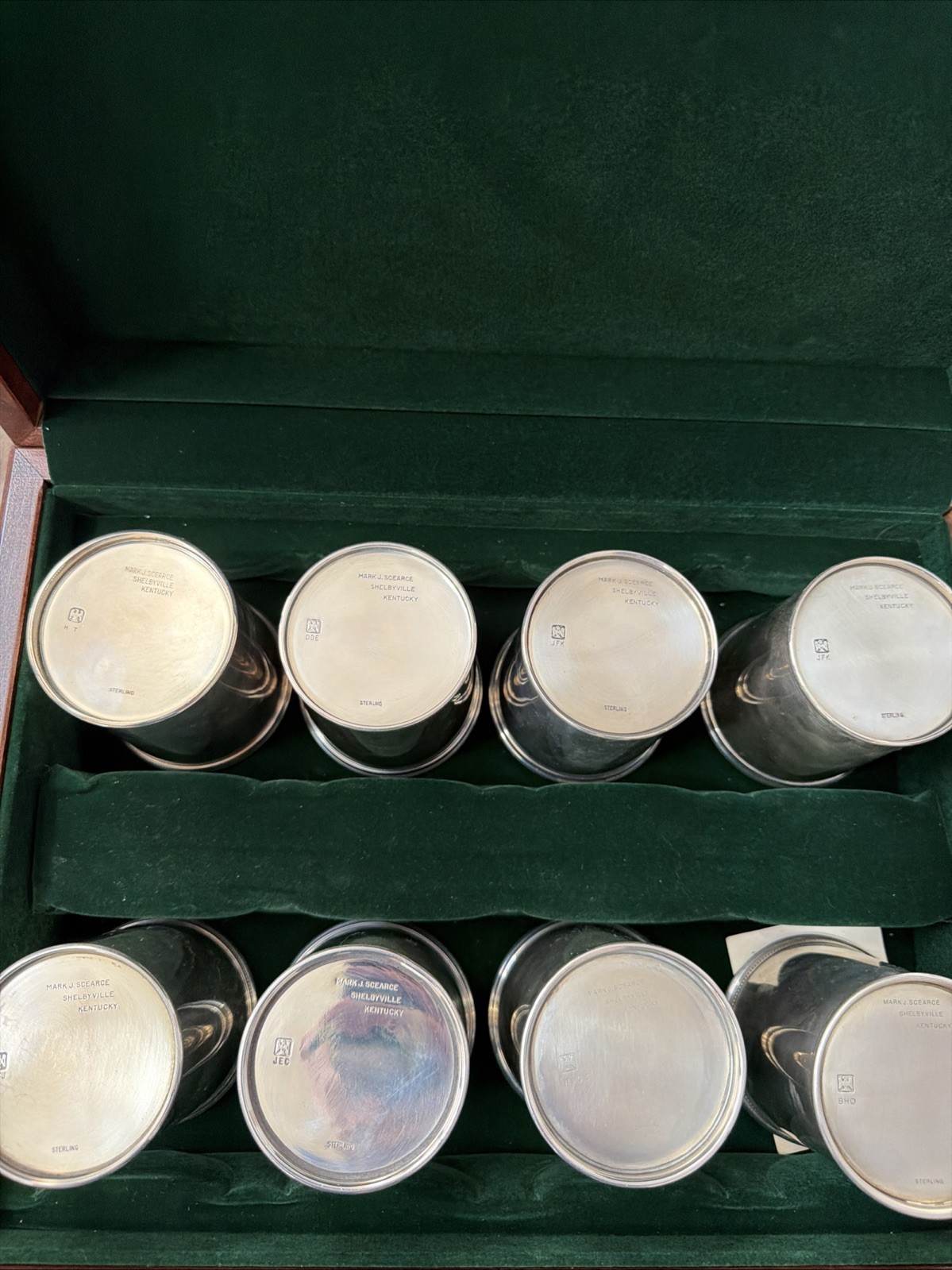 Mark J. Scearce Sterling Julep Cups Set Of 8 With Display Box (HT ...