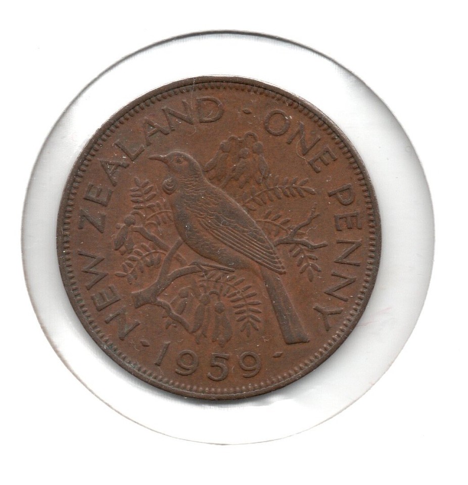 NEW ZEALAND 1959 PENNY (QEII) KM 24.2, 31mm, Large Bronze Coin | eBay