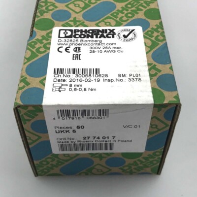 50pcs Phoenix Contact Double layer terminal blocks UKK 5 2774017 | eBay