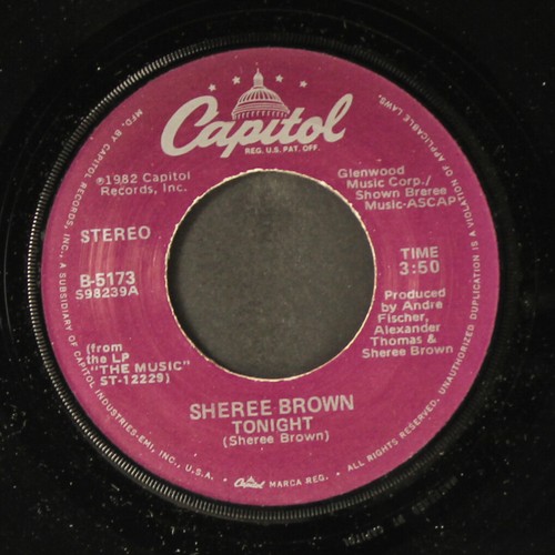 SHEREE BROWN: tonight / love only knows CAPITOL RECORDS 7" Single 45 ...