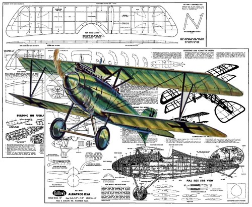 Guillows Model Airplane Plans (FF): Albatros D5A 18" Scale Rubber ...