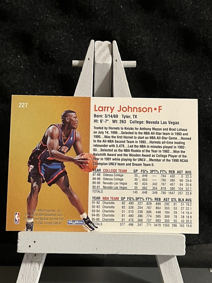 1996-97 Hoops #227 Larry Johnson New York Knicks Basketball NBA Card | eBay
