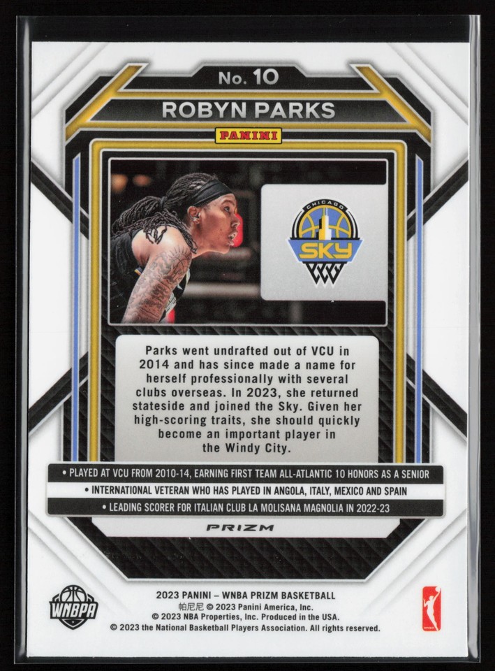 Robyn Parks 2023 Panini Prizm WNBA #10 Hyper Prizm SP RC | eBay