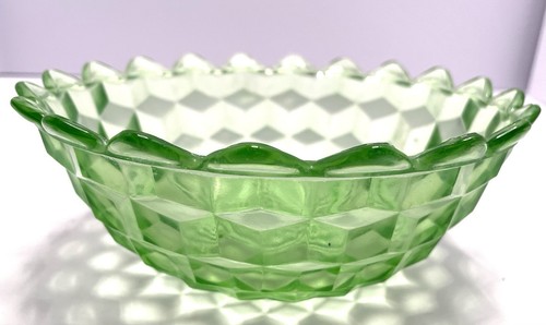 Vintage Green Depression Glass Jeanette/Cube Pattern 7.25 Inch Bowl | eBay