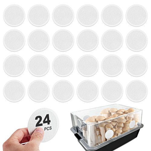 24 Pcs 2.5" Monotub Adhesive Filter Disks, 2MM Thick Synthetic Filter ...