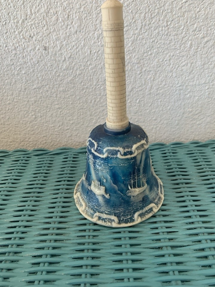 Incolay Stone Blue Bell with Lighthouse Handle Sailing Boats & Ships ...