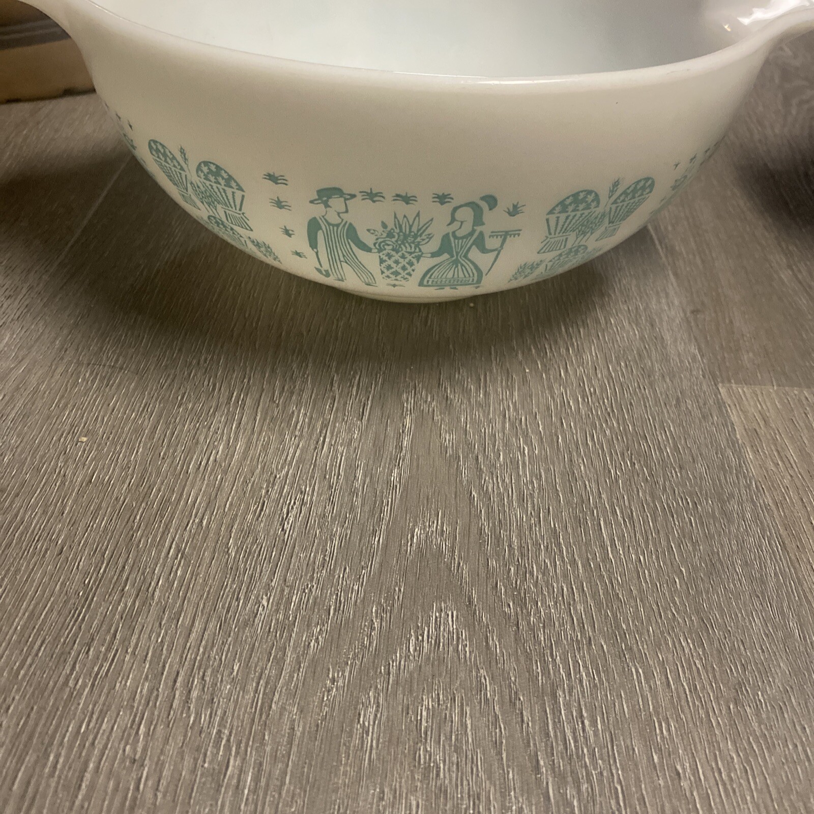 Vintage Pyrex #443 Cinderella Bowl Amish Butterprint 2-1/2 Qt Turquoise ...