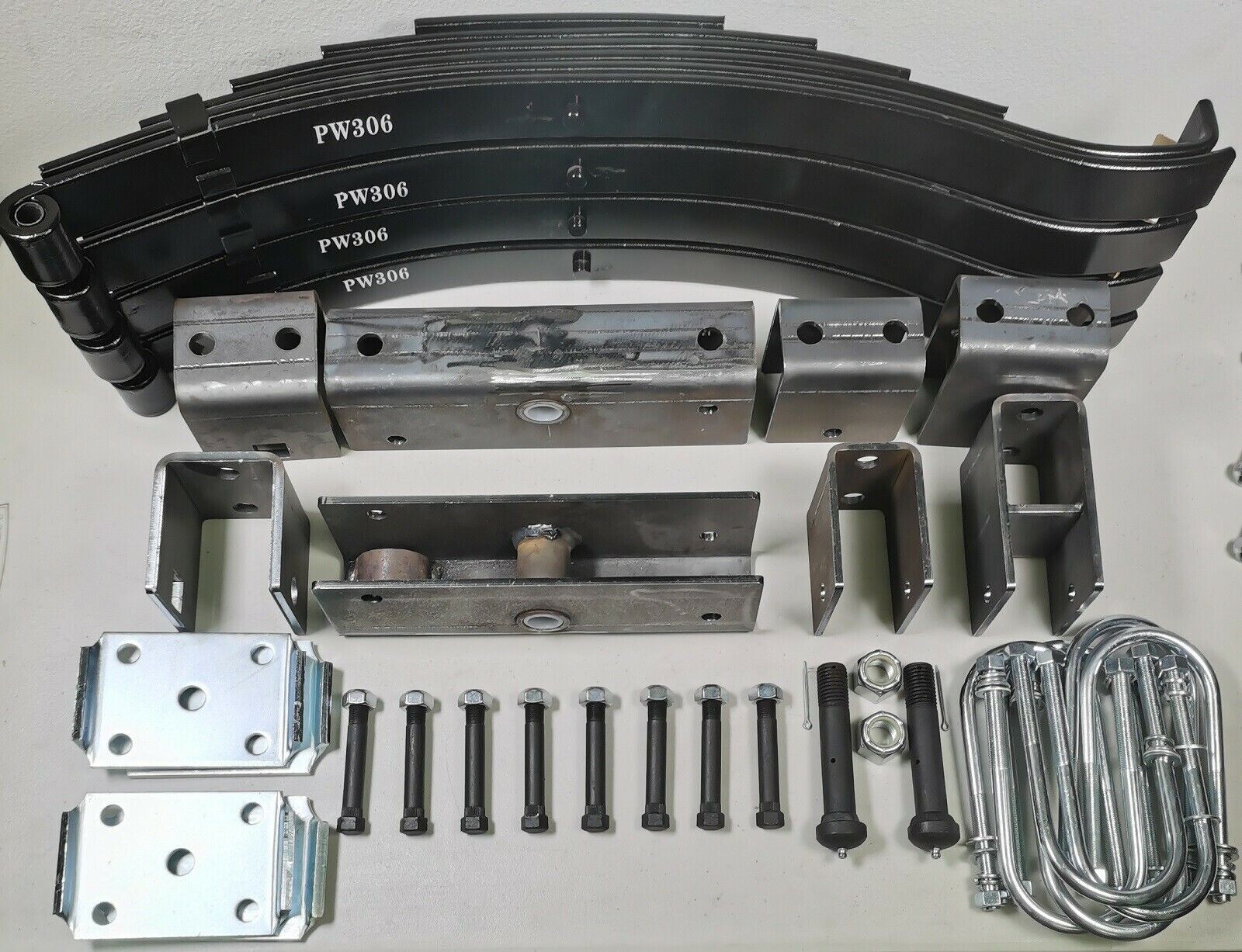 8K Tandem Trailer Axle Suspension Kit 6 Leaf Slipper Spring/U-bolt ...